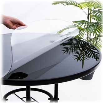 Generic Transparente Tischfolie Runde 2 mm dick Robuste Tischfolie Protection Table aus klarem PVC für Esstisch Rund Durchmesser 30-160 cm Einfach zu Reinigen