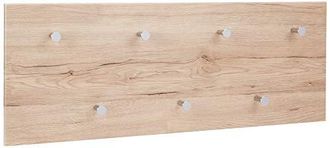 Haku Möbel Wandgarderobe Chrom, Eiche San Remo, MDF, Metall - Maße: B 80 cm x H 30 cm x T 6 cm, Style: Modern