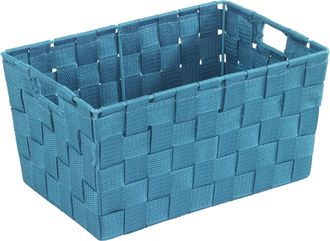 WENKO Aufbewahrungskorb Adria S Petrol - Badkorb Fassungsvermögen: 6.24 l, Polypropylen, 30 x 15 x 20 cm, Petrol