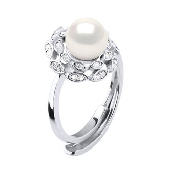 Ateliers Saint Germain Ring Blume Schmuck - Echte Süßwasser-Zuchtperle rund 7-8 mm