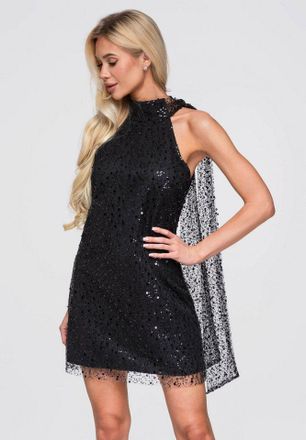 Ombre Abendkleid Dress LA-OM-DLR395 black S Schwarz L (kein Set, 1-tlg)