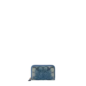 Coach Femme, Accessoires, Bleu, Taille: ONE Size Porte-cartes zipp&eacute; essentiel