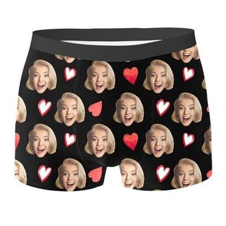 Generic Boxer personnalis&eacute; pour homme avec photo et visage - Cadeau de Saint-Valentin pour petit ami, mari, Style 27, XXL