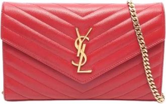 Saint Laurent Pre-owned Cassandra Leather Shoulder Bag - Femme - Pre-owned - Rouge - Taille: ONE Size