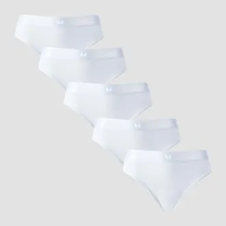 MyProtein MP Damen Bikinislip mit mittelhohem Bund (5er-Packung) - Wei&szlig; - XS