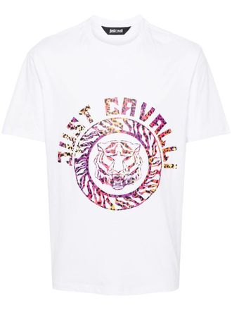 Just Cavalli t-shirt en coton à logo imprimé - Blanc