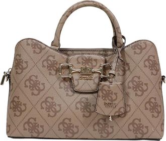 Guess Femme, Sacs, Beige, Taille: ONE Size Janie Logo Girlfriend Satchel