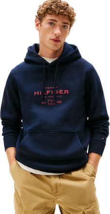 Tommy Hilfiger Herren Hoodie Oval Graphic mit Logo, Blau (Desert Sky), XXL