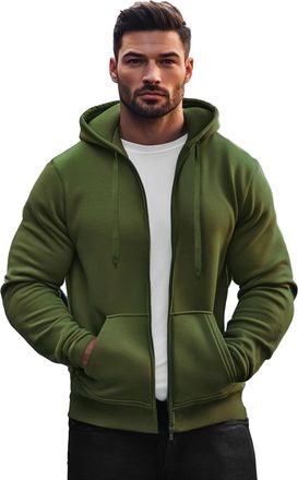 OZONEE Herren Hoodie Sweatjacke Kapuzenpullover Sweatshirt Farbvarianten Kapuzenjacke Kapuzenpulli mit Rei&szlig;verschluss Langarm Sport Style Casual Fitness Trai