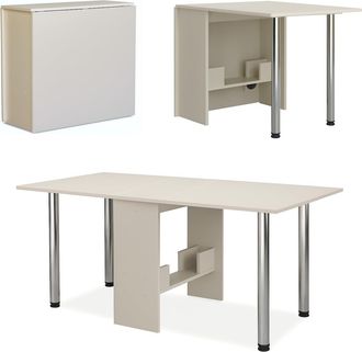 Rodnik Klappbarer Esstisch, aufklappbare Tischplatten, Klapptisch platzsparend für Küche, Esszimmer & Büro, Farbe Kaschmir, 174×80×75 cm