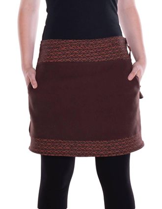 vishes Alternative Bekleidung - Thermorock Warmer Damen Winterrock kurz Taschenrock aus ECO-Fleece braun 38