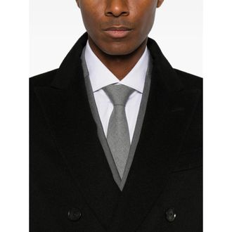Caruso Double-Breasted Wool Coat - Black
