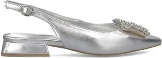 Alma En Pena Chaussures plates en cuir pour femme., argent m&eacute;tallique, 36 EU