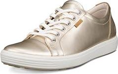 Ecco Baskets Soft 7 430003 Full Grain Leather Trainer pour femme, Or blanc pur, 37 EU