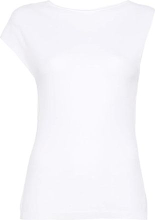 Alysi Femme, Tops, Blanc, Taille: 38 FR Asymmetric Top