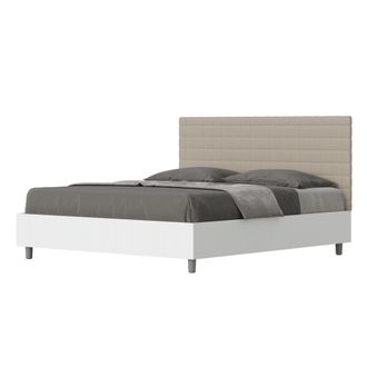 ITYhome Ityhome - Letto Matrimoniale Rivestito In Similpelle - Burmy - Colore: Tortora - Dimensione Rete: 160x190 - Tipologia Letto: Senza Rete