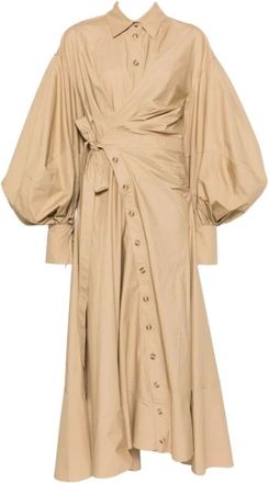 Zimmermann Femme, Robes, Beige, Taille: 42 FR Rebellion Poplin Midi Dress