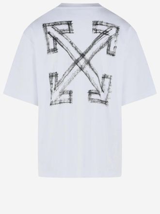 Off-white Mens T-Shirt Motion Arrow Skate Cotton White T-Shirts And Polos