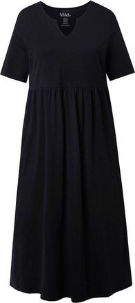 Ulla Popken Maxikleid Maxikleid A-Linie Tunika-Ausschnitt Halbarm