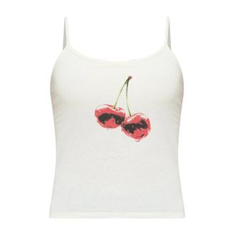 Willy Chavarria Baumwoll-Top Cherry Cholita - - Tops - Damen - Wei&szlig; - M