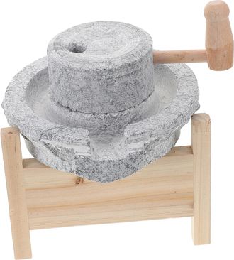 Garneck Miniatur Dekoration Blauer Stein Steinmühle Retro Miniatur Mühlstein Sammlerstück Rustikal für Schreibtisch Regal Wohnzimmer Kompakte Kunstvolle Heimd