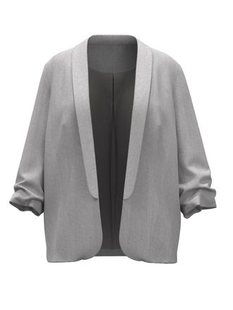 Pieces Damen Pcbosella 3/4 Noos Qx Blazer, Light Grey Melange, 48 Gro&szlig;e Gr&ouml;&szlig;en EU