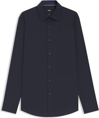 HUGO BOSS Chemise Slim en popeline de coton stretch facile &agrave; repasser