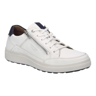 Josef Seibel Sneaker JOSEF SEIBEL Maddox 07, Herren, Gr. 44, wei&szlig;, Leder, kontrastfarbene Details, Schuhe Sneaker, Komfortschuh, Schn&uuml;rschuh, Freizeitschuh mit Rei