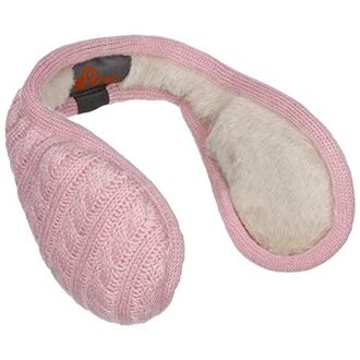 180s Cache-Oreilles Merino Cable Knit Femme/Homme - prot&egrave;ge-oreilles avec doublure Hiver automne-hiver - taille unique rose