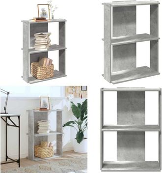 vidaXL Bücherregal 3 Böden Betongrau 60x30x80 cm Holzwerkstoff - Vidaxl