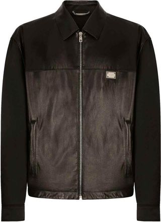 Dolce & Gabbana Lederjacke - Schwarz