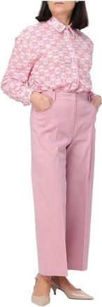 Pinko Damen Protesilao Stretch-Leinen Klassische Hose, N98_Rauch Orchidee, 38