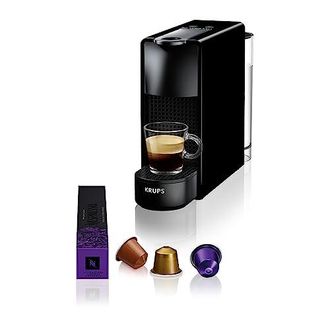 Nespresso Krups Essenza Mini Kaffeekapselmaschine, 7 Kapseln, 19 bar, Energiesparmodus, 1260 Watt, 0,6 l Wassertankvolumen, sehr kleines Geh&auml;use, schwarz, Energ