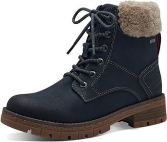 s.Oliver Bottines Plates en Dentelle pour Femme 5-26227-43 Botte de Neige, Bleu Marine, 39 EU