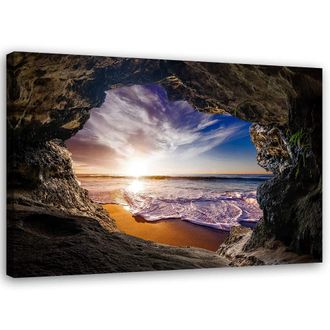 Feeby Leinwandbild XXL 3D Bild Wandbild Kunst Meer Mehrfarbig 120x80 cm