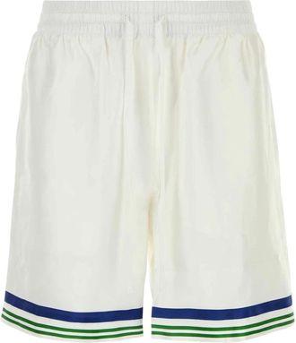 Casablanca Homme, Shorts, Blanc, Taille: 2XL Silk Twill Drawstring Shorts