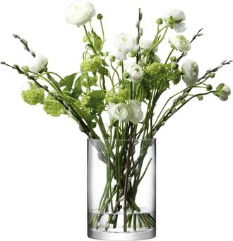LSA International Column Vase/Kerzenhalter, Glass, Clear, 17 cm x 17 cm x 24 cm