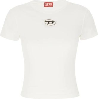 Diesel Femme, Tops, Blanc, Taille: 42 FR T-shirt D&eacute;contract&eacute; en Coton