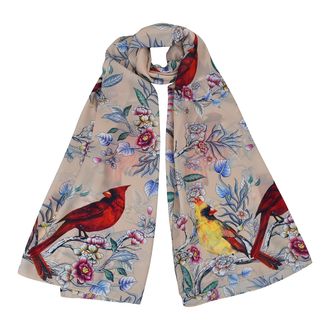 Anuschka Chiffon Schal - 60 x 182 cm - Bedrucktes Kunstmotiv - Cardinal Family