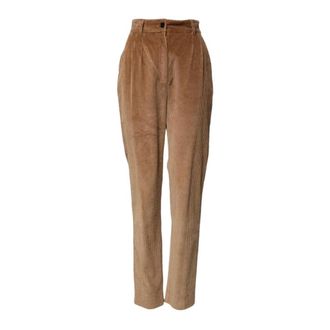 Dolce & Gabbana Corduroy Tapered High Waisted Pants - - Trousers - Damen - Braun - S