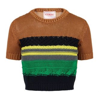 Iceberg Femme, Pulls, Multicolore, Taille: 38 FR Pull en coton &agrave; col rond