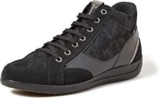 Geox Femme D Myria A Sneakers, Black, 37 EU