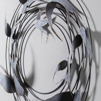 Hanah Home Hand-Painted Decorative Metal Accessory, 79 x 8 x 79 cm | 100% Metal (0.8 mm) | Set of 6 Birds (3 Large & 3 Small) | Unique Home D&eacute;cor Accent