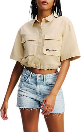 Karl Lagerfeld Karl Lagerfeld Jeans Utility Blouse, Women, Brown, Blouse