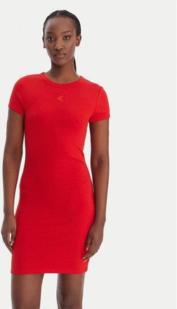 Calvin Klein Jeans Kleid f&uuml;r den Alltag LV047B266G Rot Slim Fit