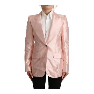 Dolce & Gabbana Elegante rosa Seidenblazerjacke - - Jackets - Damen - Rosa - 2XS