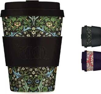 Ecoffee Cup Kaffeetasse auf 100 % pflanzlicher Basis, melaminfrei und biologisch abbaubar, 350 ml, Reisebecher, Schwarzdorn