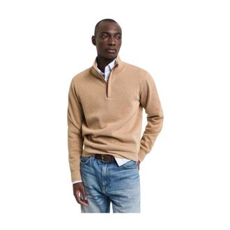 GANT Homme, Sweatshirts et sweats à capuche, Beige, Taille: L Sacker Rib Half-Zip SweaT-shirt