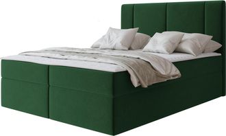 Mirjan24 Boxspringbett Mexon, Doppelbett mit Topper und Matratze, Polsterbett mit 2 Bettk&auml;sten, Bett mit gepolstertes Kopfteil, Continentalbett (Manila 35, 180