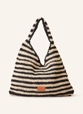 Seafolly Strandtasche Raffia Stripe schwarz
